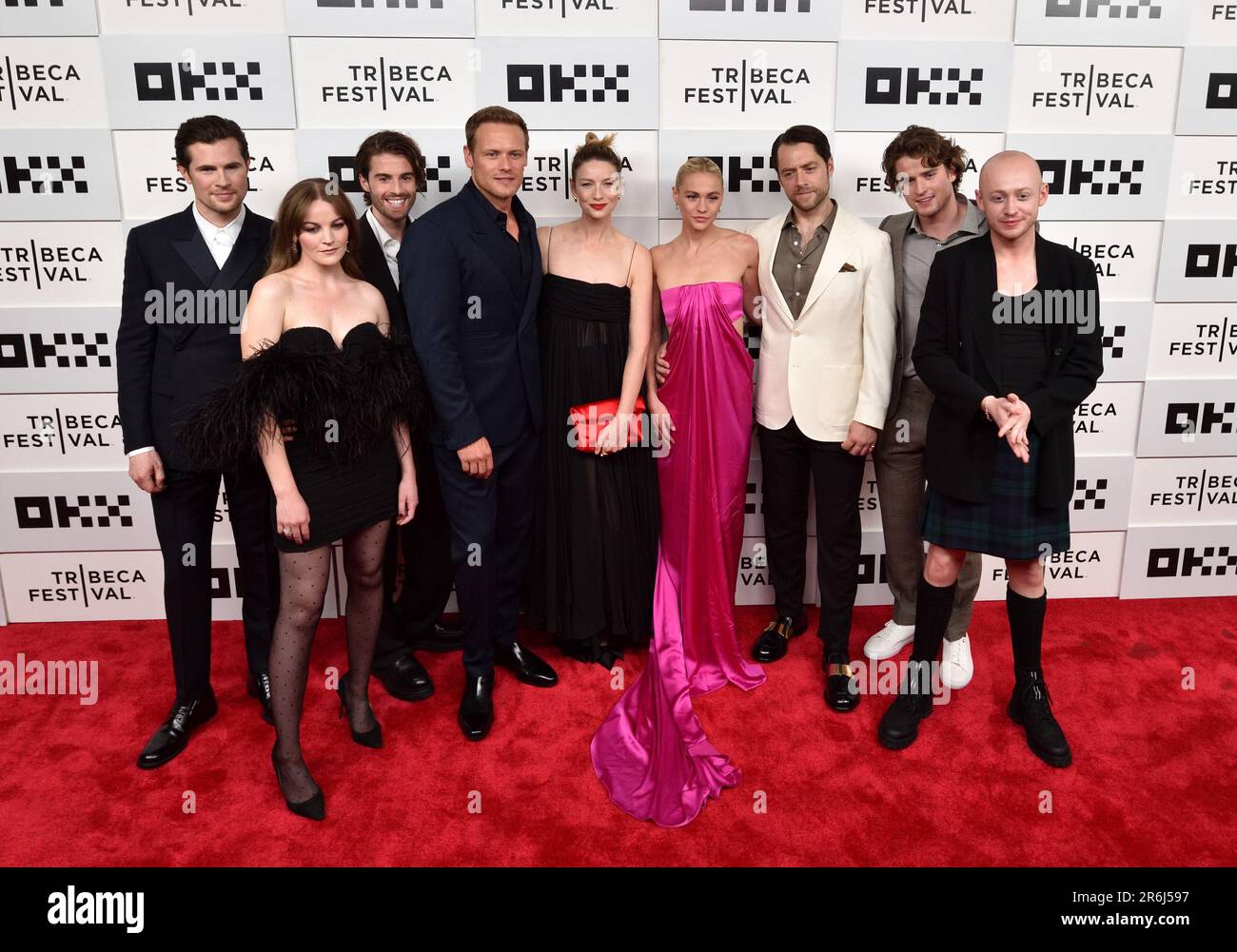 New York, USA. 09th June, 2023. The cast of Outlander, L-R: David Berry ...