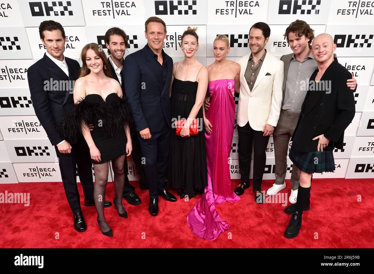 New York, USA. 09th June, 2023. The cast of Outlander, L-R: David Berry ...