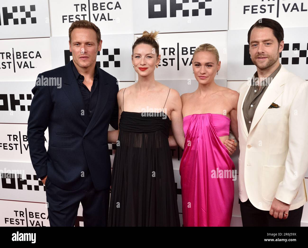 New York, USA. 09th June, 2023. L-R: Sam Heughan, Caitriona Balfe ...