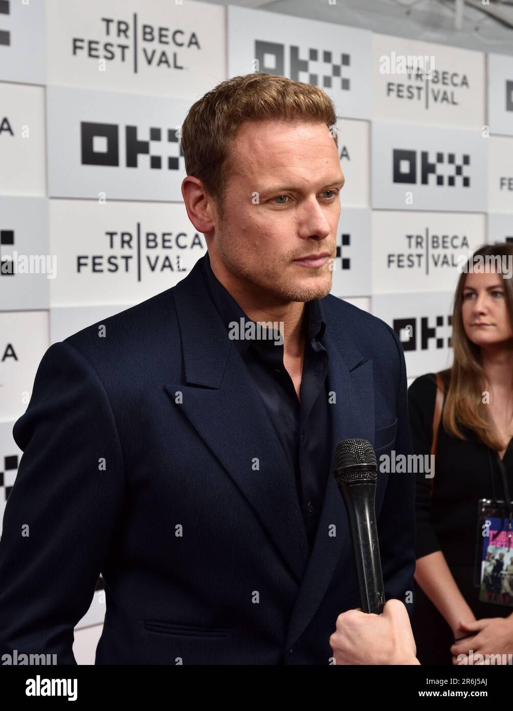 New York, USA. 09th June, 2023. Sam Heughan attends the season 7 world ...