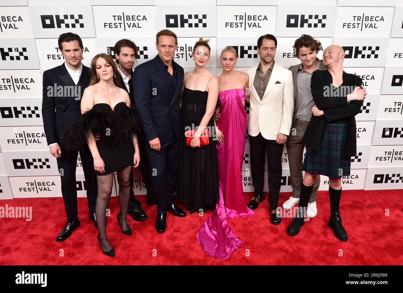 New York, USA. 09th June, 2023. The cast of Outlander, L-R: David Berry ...