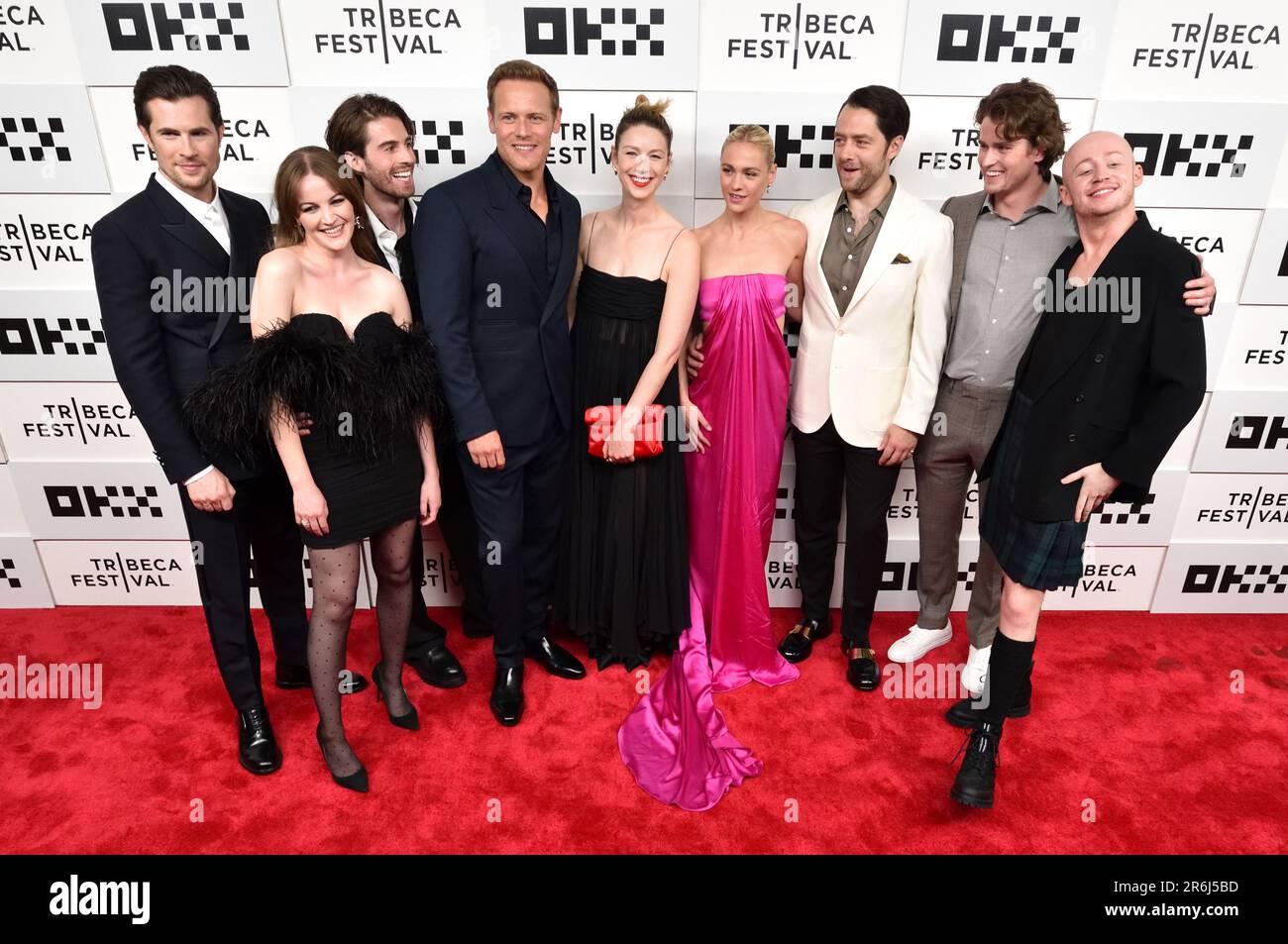 New York, USA. 09th June, 2023. The cast of Outlander, L-R: David Berry ...
