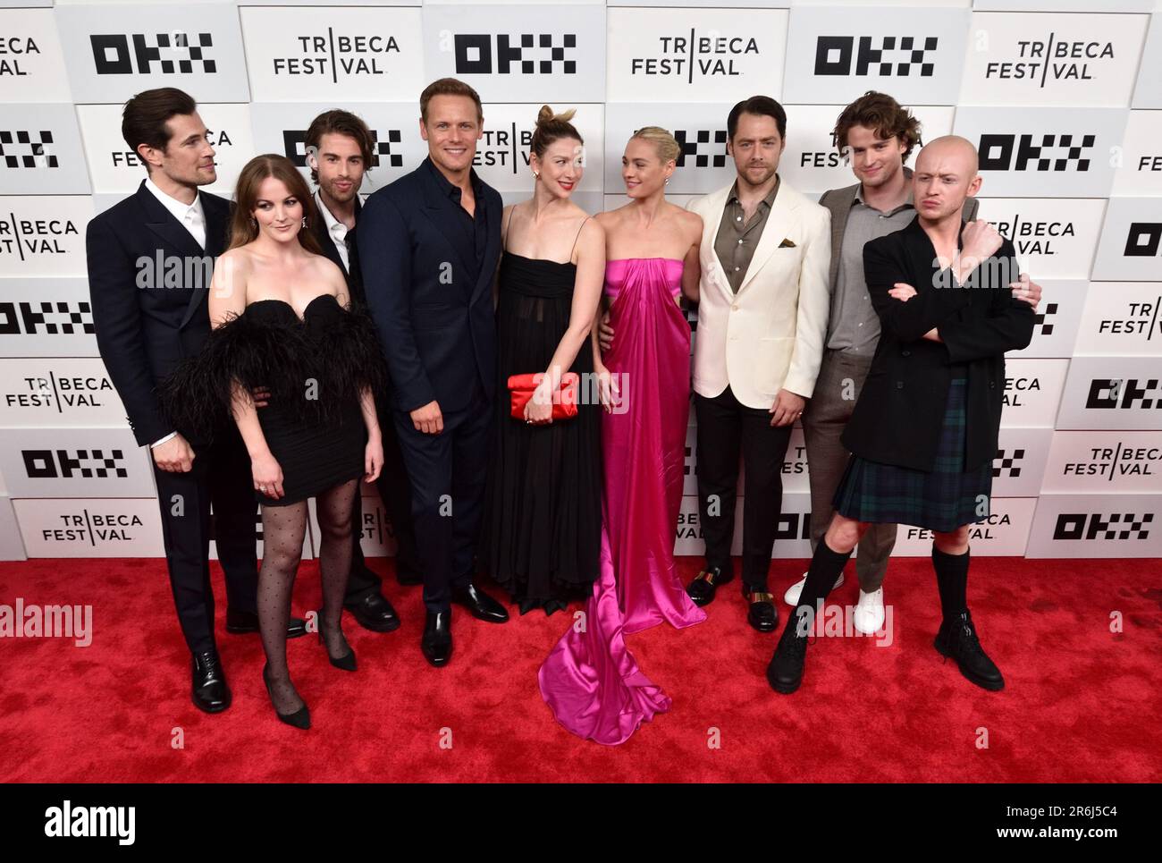 New York, USA. 09th June, 2023. The cast of Outlander, L-R: David Berry ...