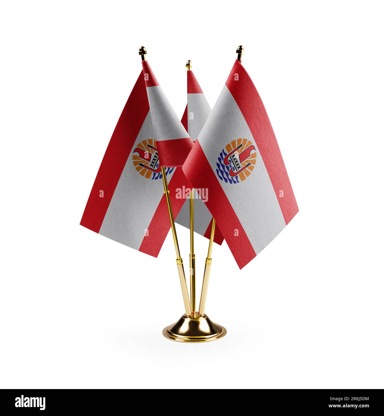 Small national flags of the French Polynesia on a white background ...
