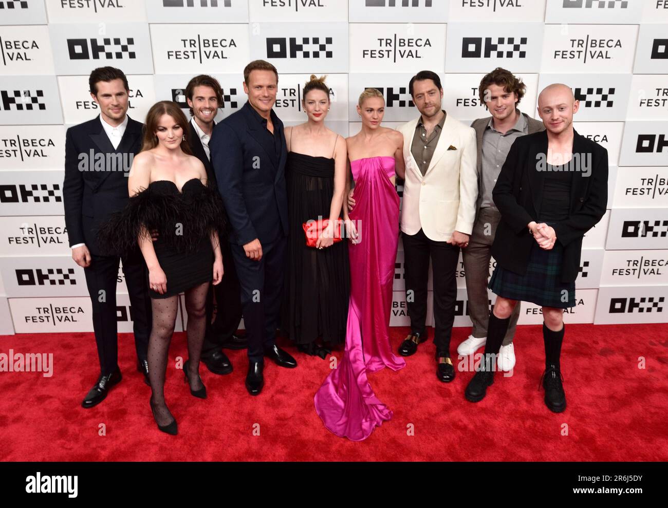 New York, USA. 09th June, 2023. The cast of Outlander, L-R: David Berry ...