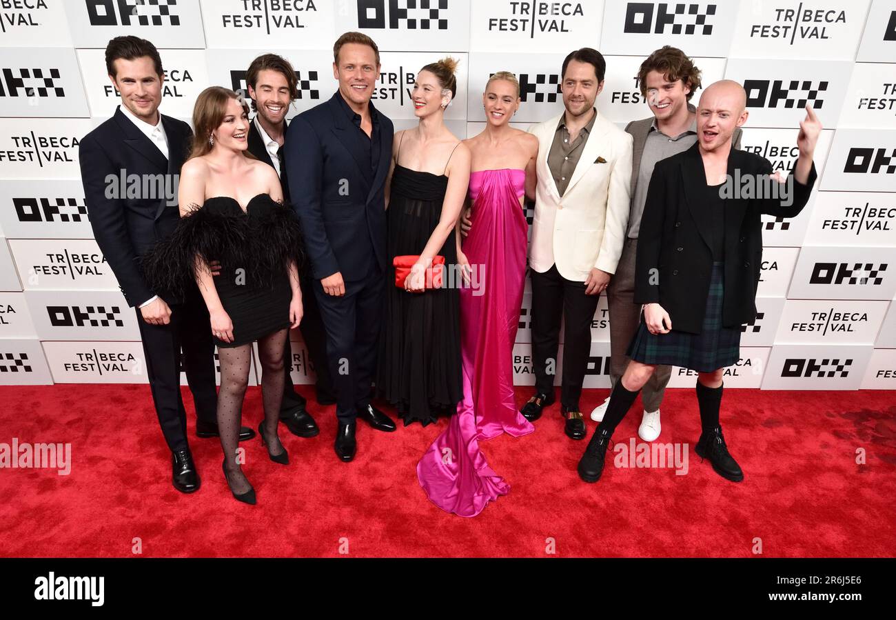 New York, USA. 09th June, 2023. The cast of Outlander, L-R: David Berry ...
