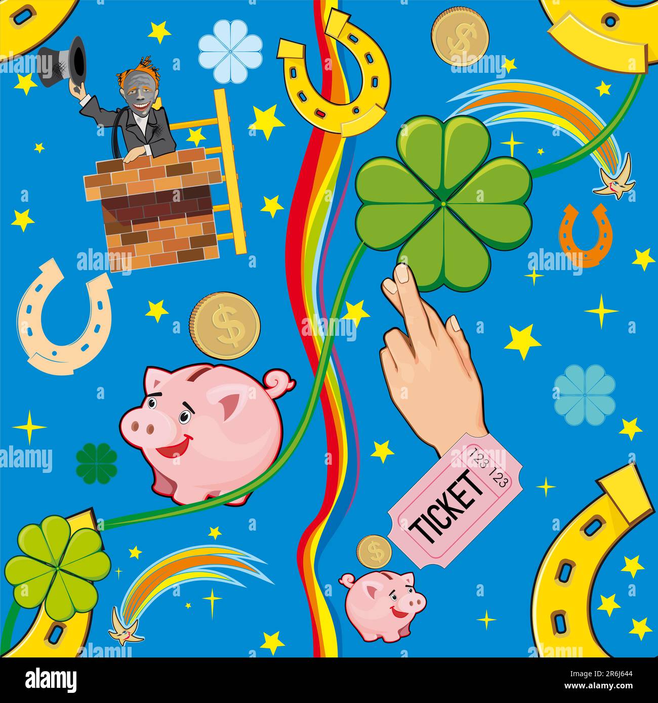 set of items bearing good luck. Similar vector background Stock Vector ...