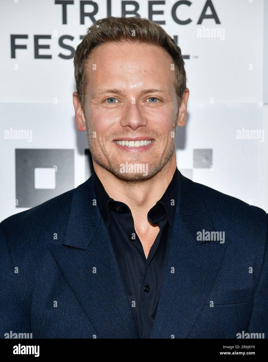 Sam Heughan attends the premiere of "Outlander" season 7 during the ...