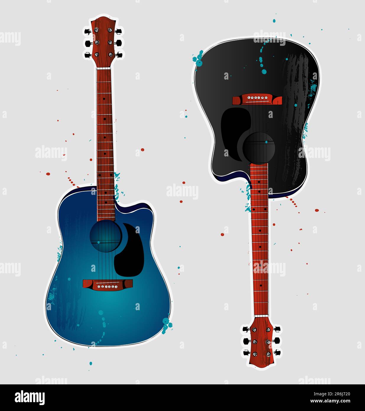 vector guitar six strings, music instrument Stock Vector Image & Art ...