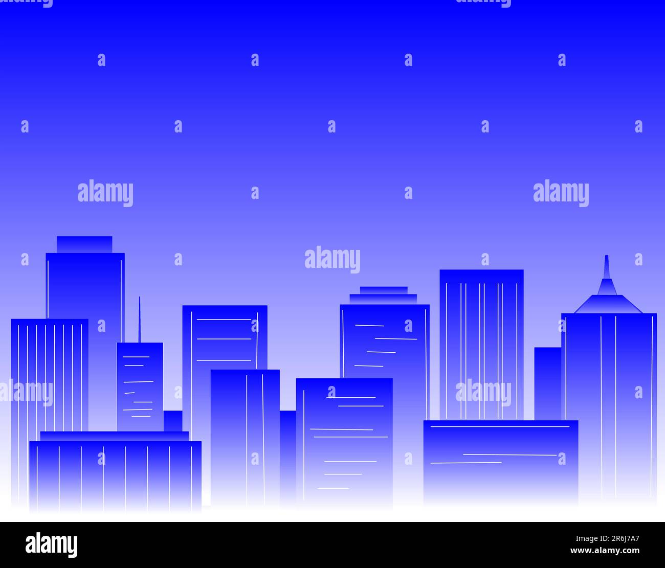 Editable vector illustration of a generic city skyline Stock Vector ...