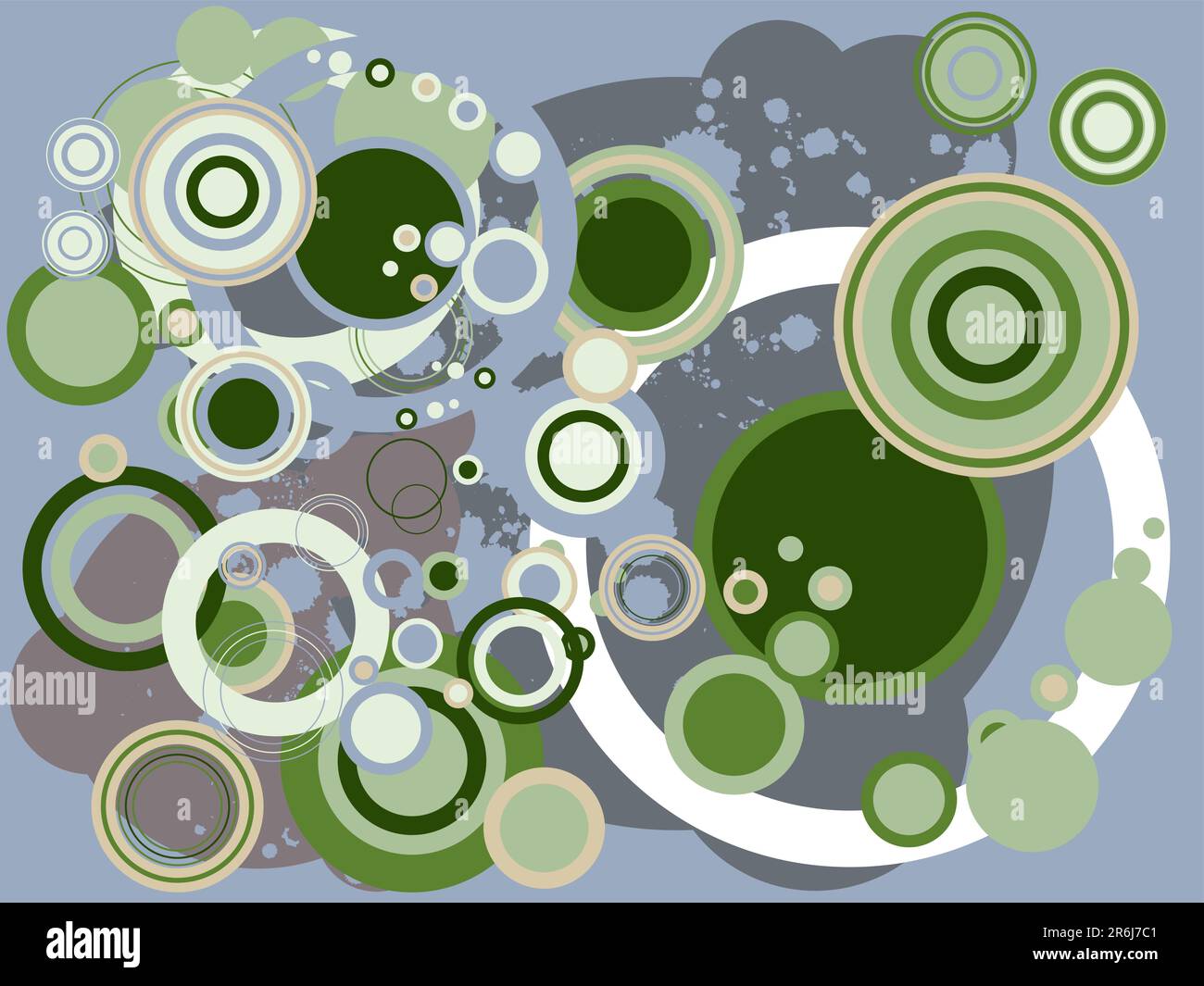 Retro vector rings and floral motif with various color combination ...