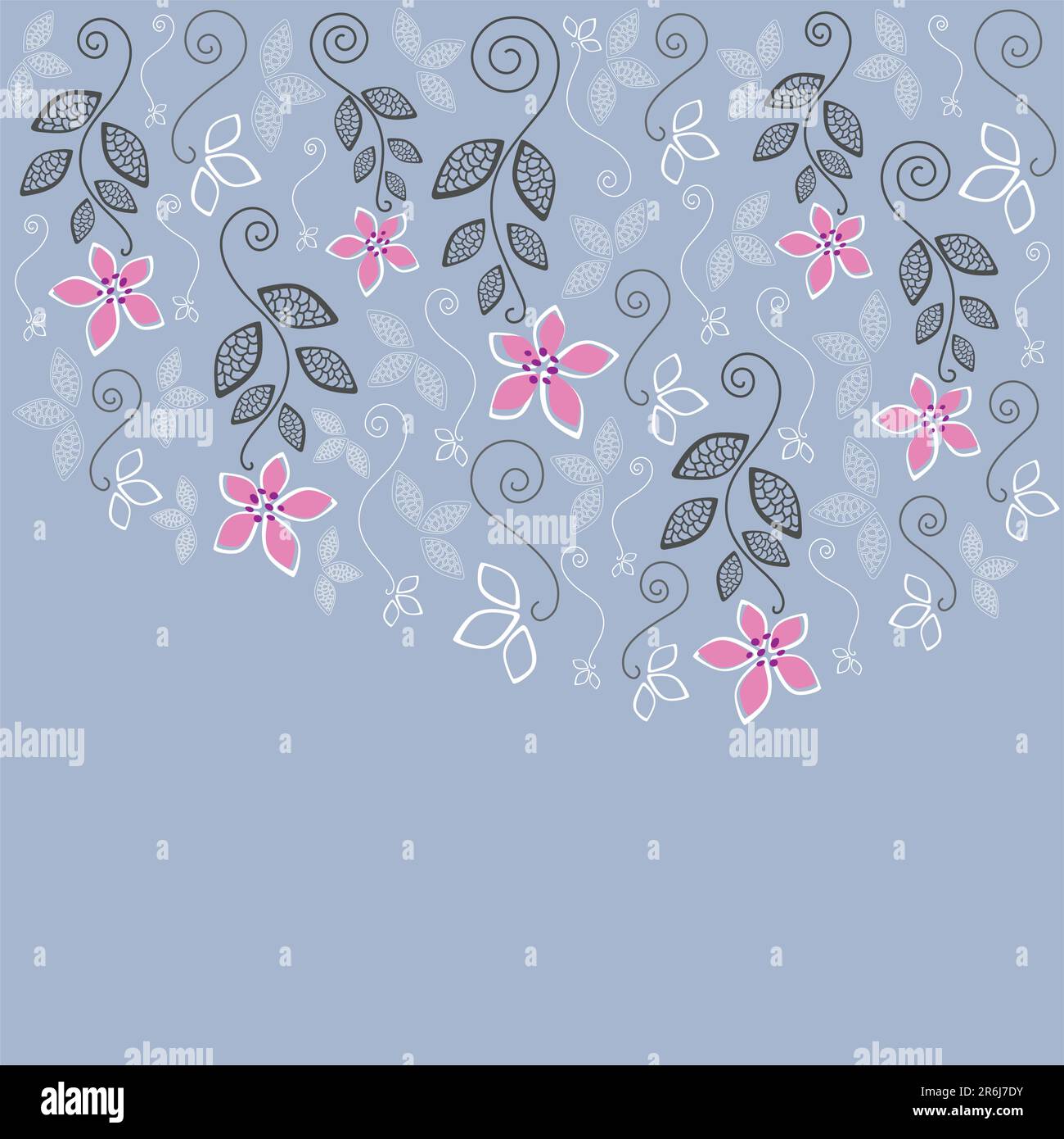 Blue And Pink Floral Greeting Card vector illustration Stock Vector ...
