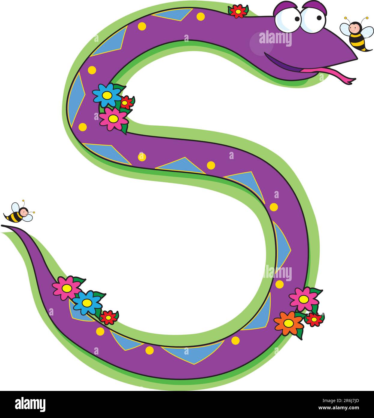 Snake illustration letter hi-res stock photography and images - Alamy