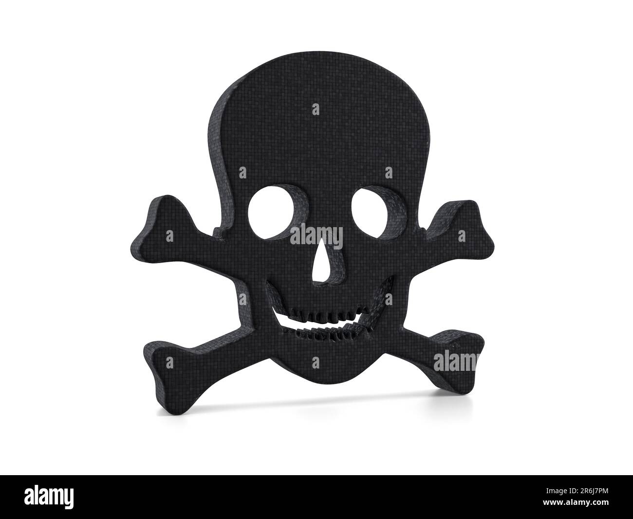 Plastic skull symbol on a white background. 3d illustration Stock Photo ...