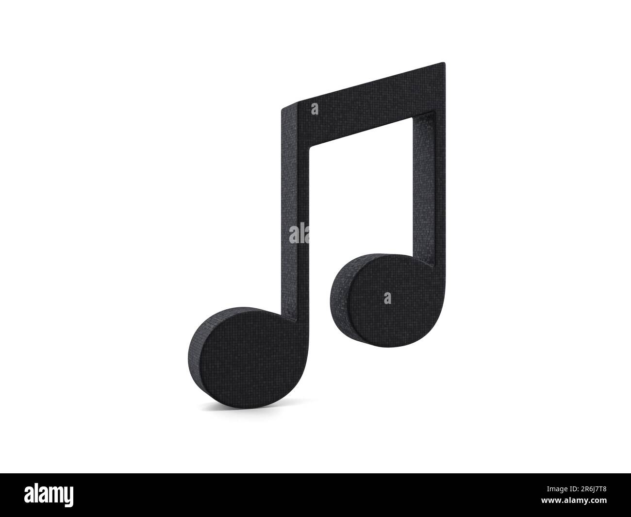 Plastic music note symbol on a white background. 3d illustration Stock ...