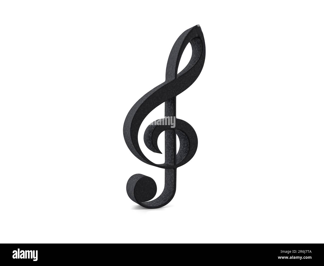 Plastic music note symbol on a white background. 3d illustration Stock ...
