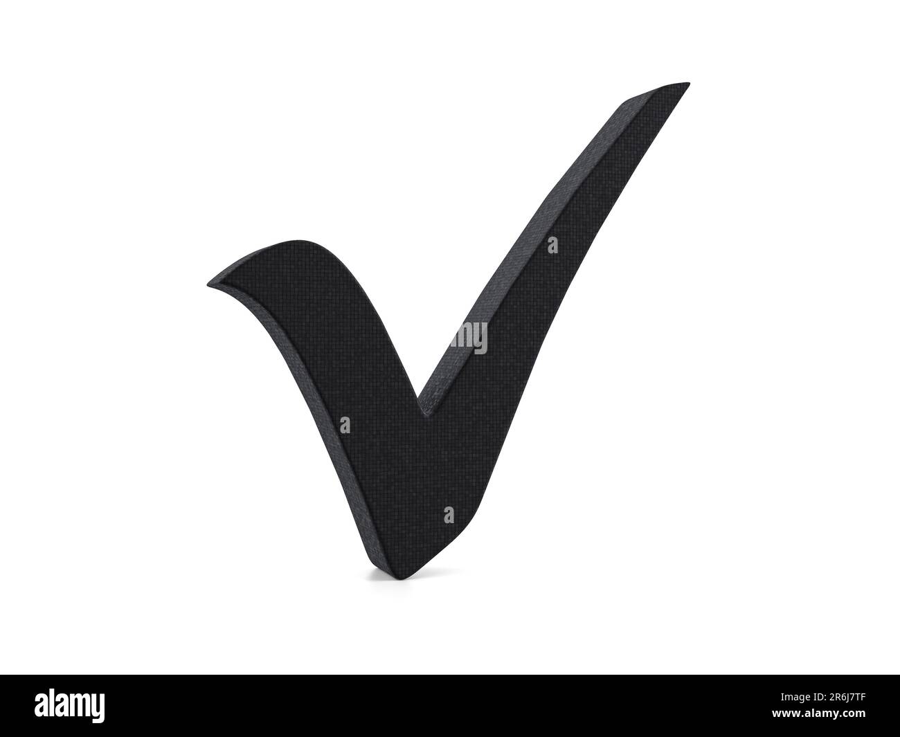 Plastic check mark symbol on a white background. 3d illustration Stock ...