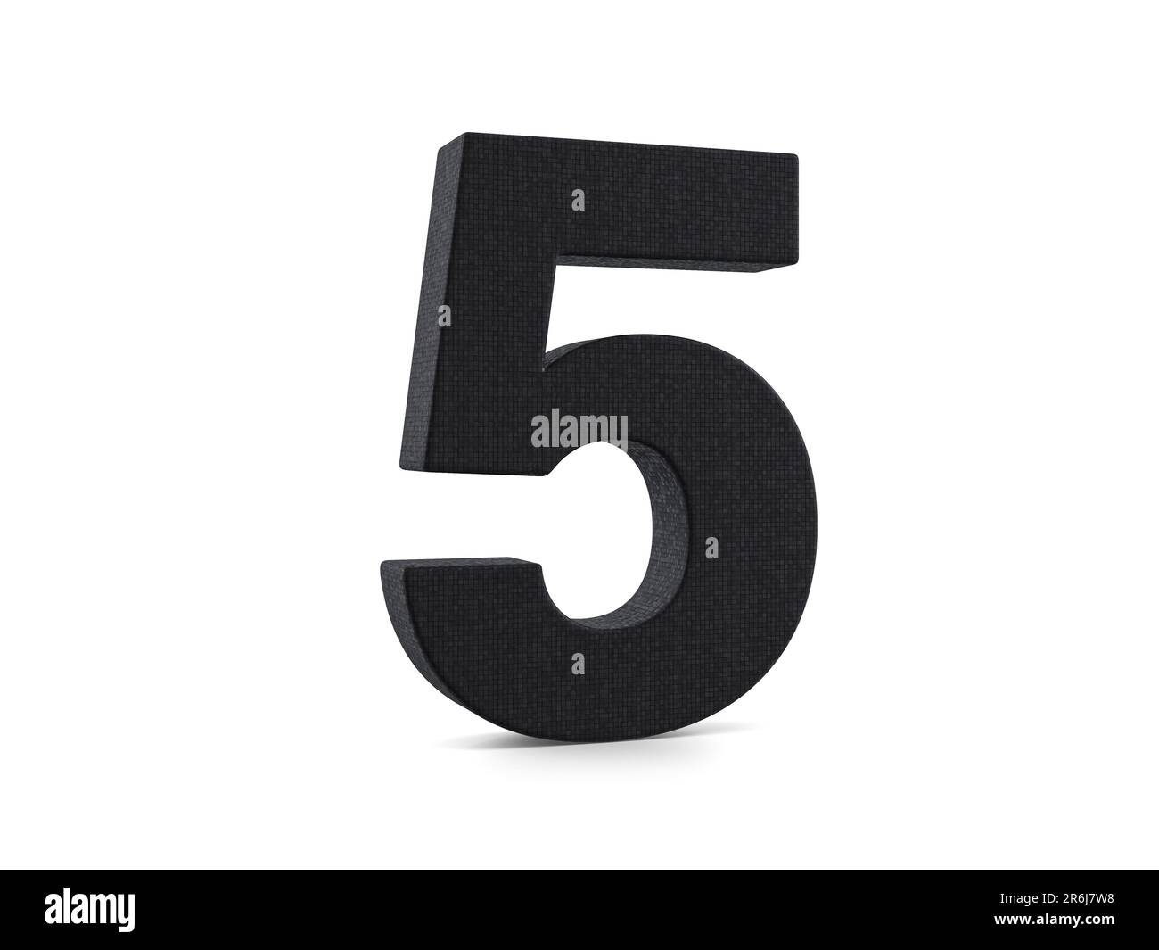 Plastic number five on a white background. 3d illustration Stock Photo ...