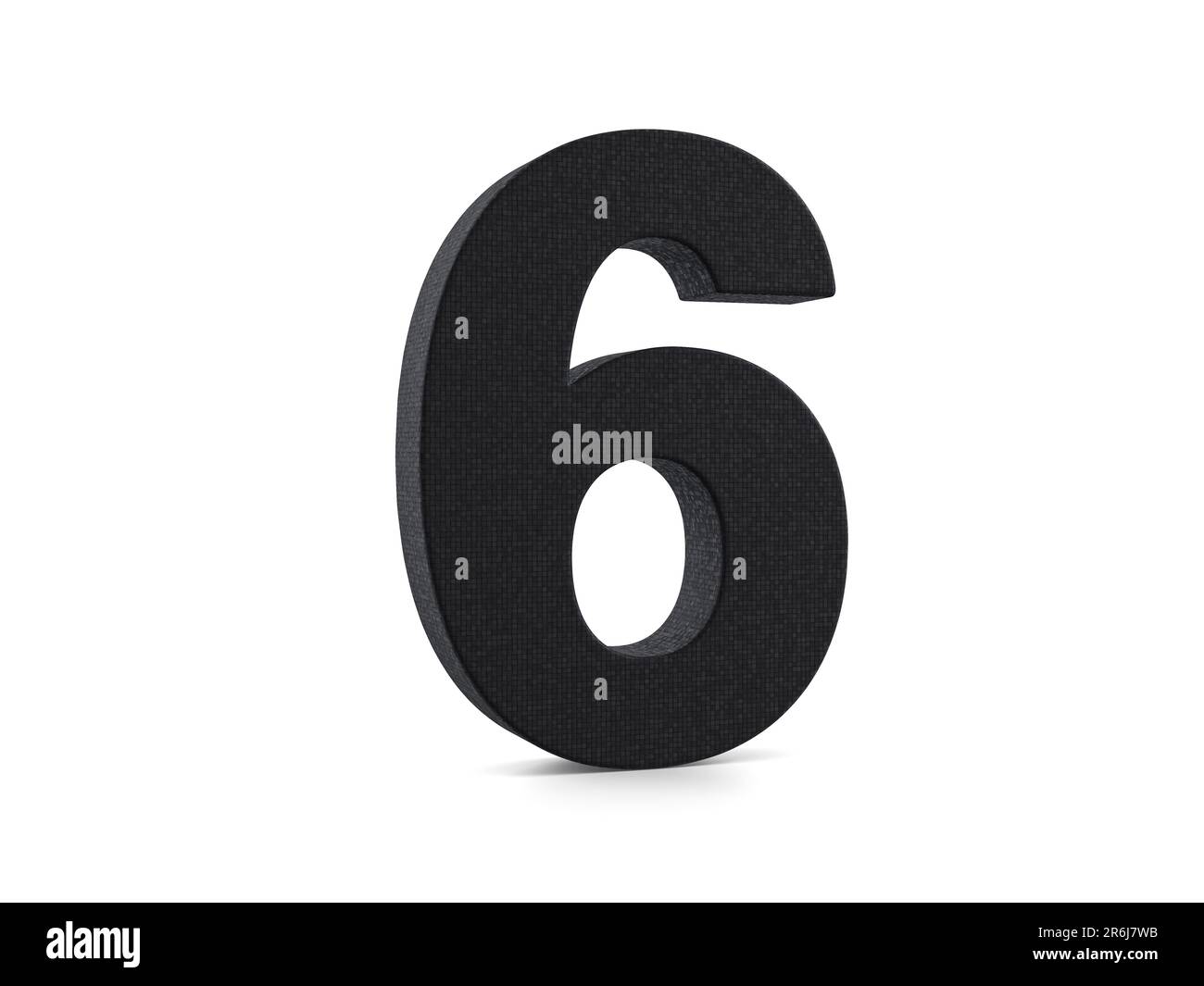 Plastic number six on a white background. 3d illustration Stock Photo ...