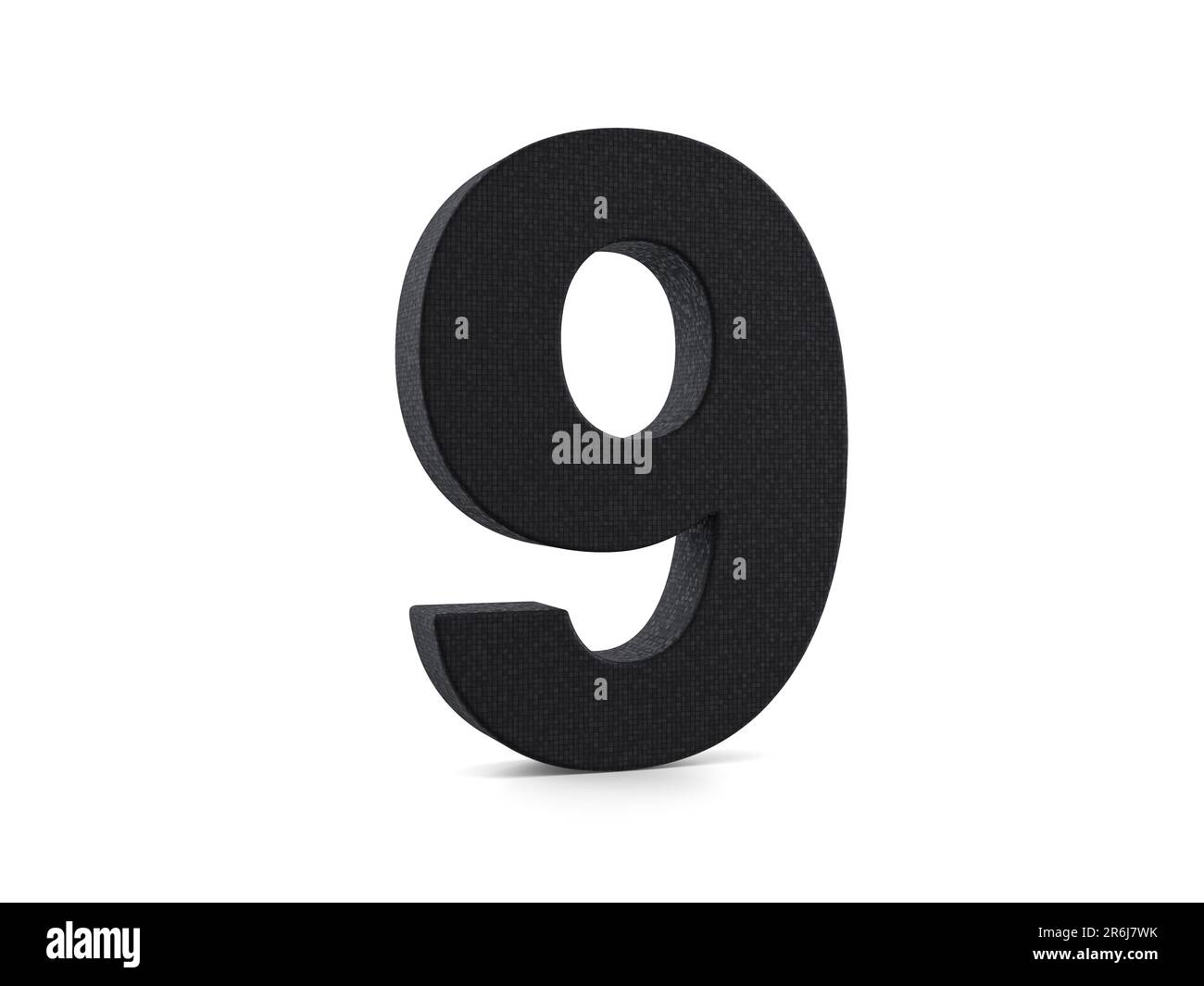 Plastic number nine on a white background. 3d illustration Stock Photo ...