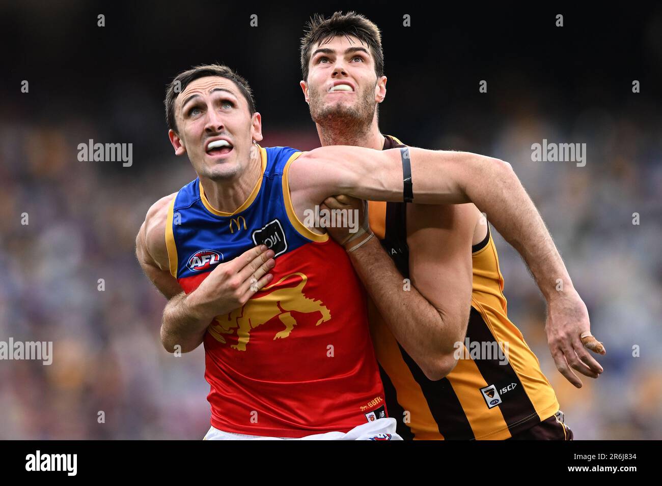 Melbourne, Australia. 10th June, 2023. Oscar McInerney of the Lions ...