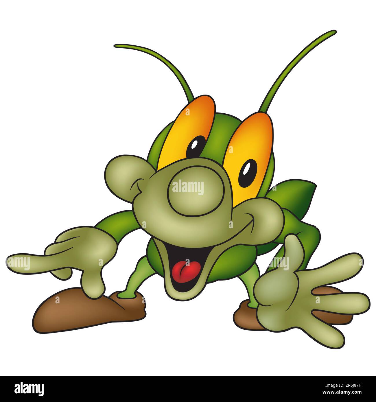Beetle 13 - High detailed and coloured illustration - Happy green bug ...