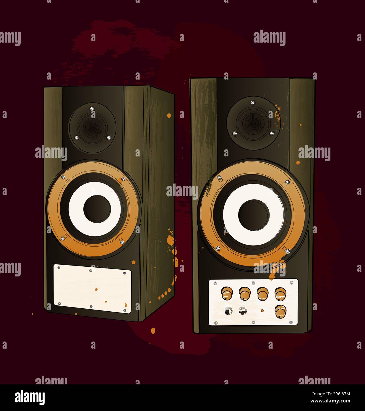 vector black acoustic sound system, loudspeaker Stock Vector Image ...