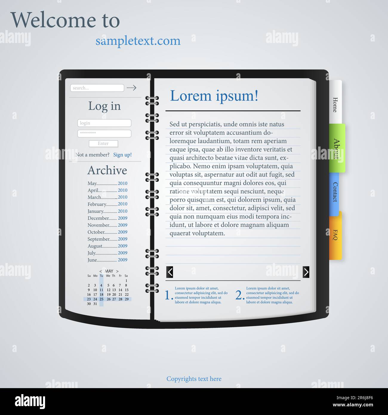 Website template - notebook Stock Vector Image & Art - Alamy