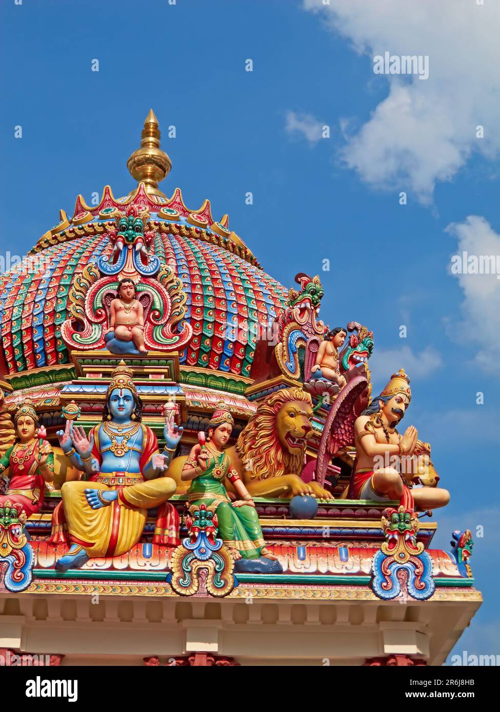 Hindu Temple Sri Mariamman And Blue Sky Of History Culture And