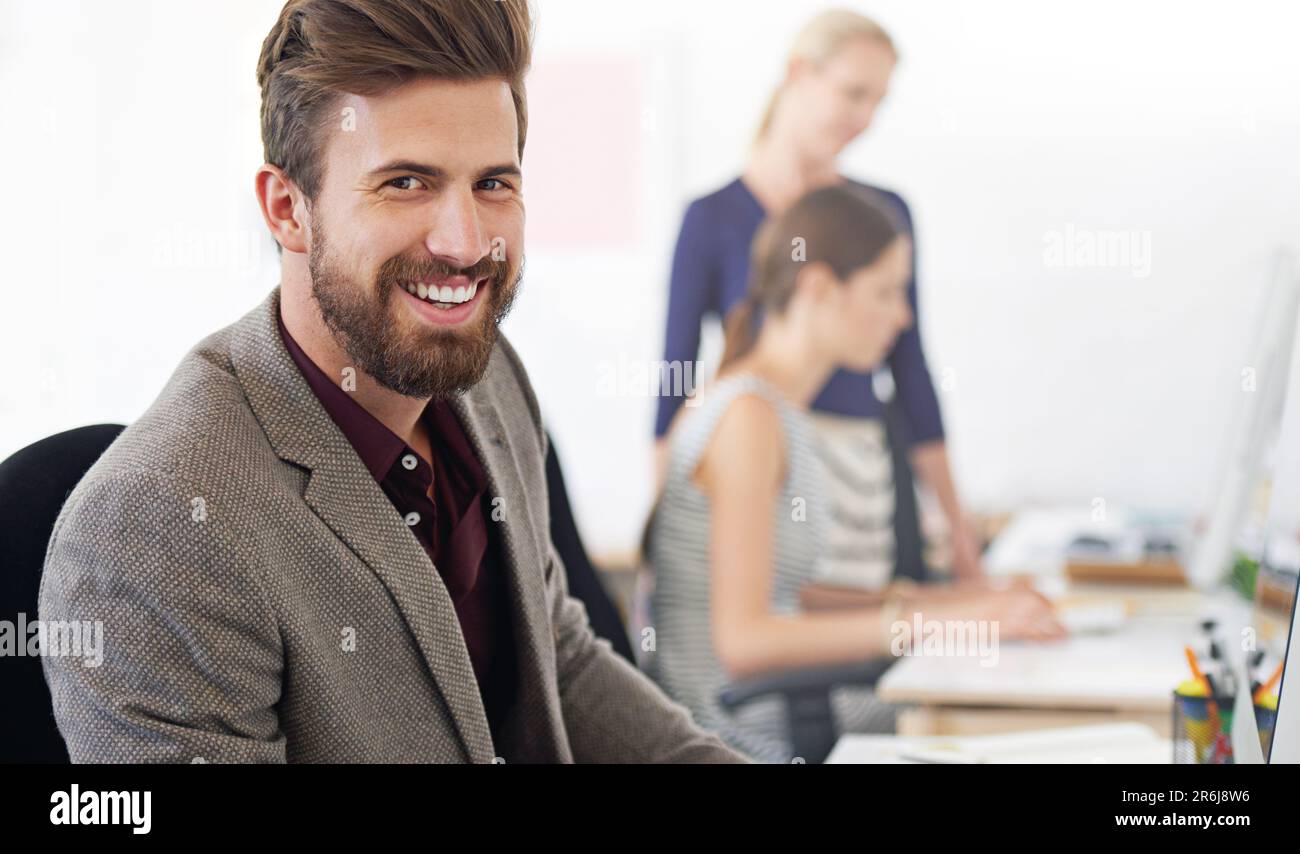 Portrait, happy and business man, accountant or auditor in company ...