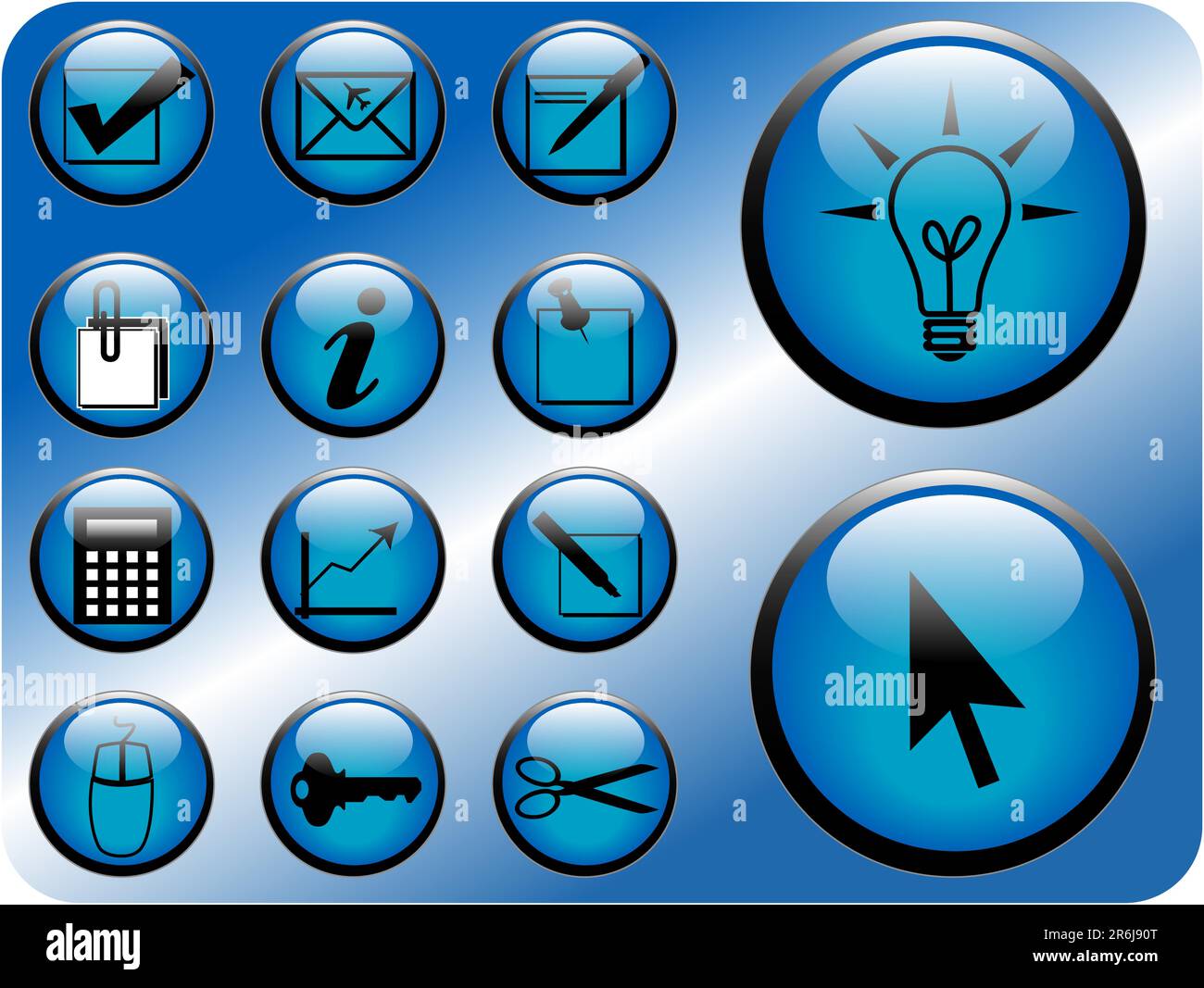 Blue calculator and pencil Stock Vector Images - Alamy