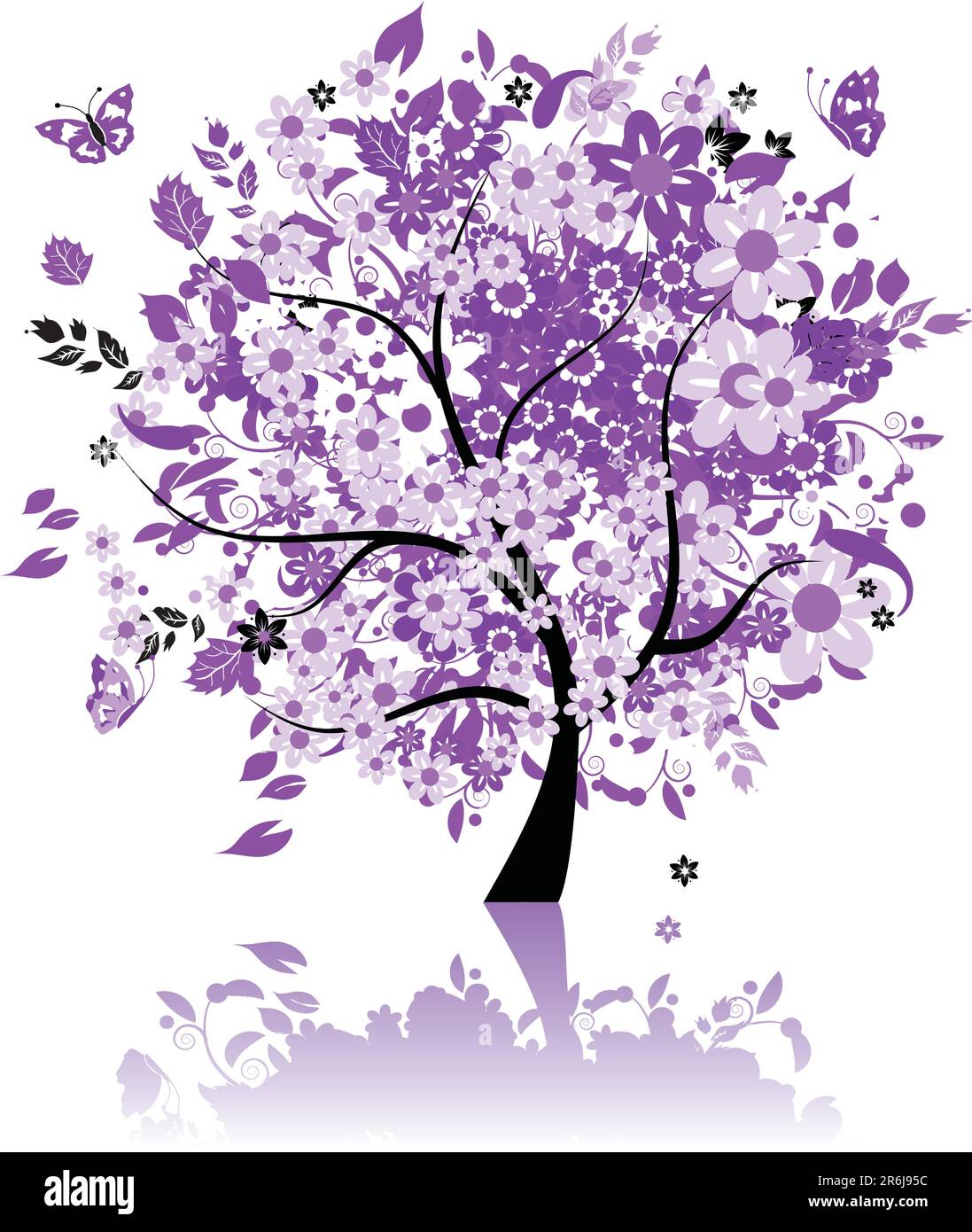 Floral tree beautiful Stock Vector Image & Art - Alamy