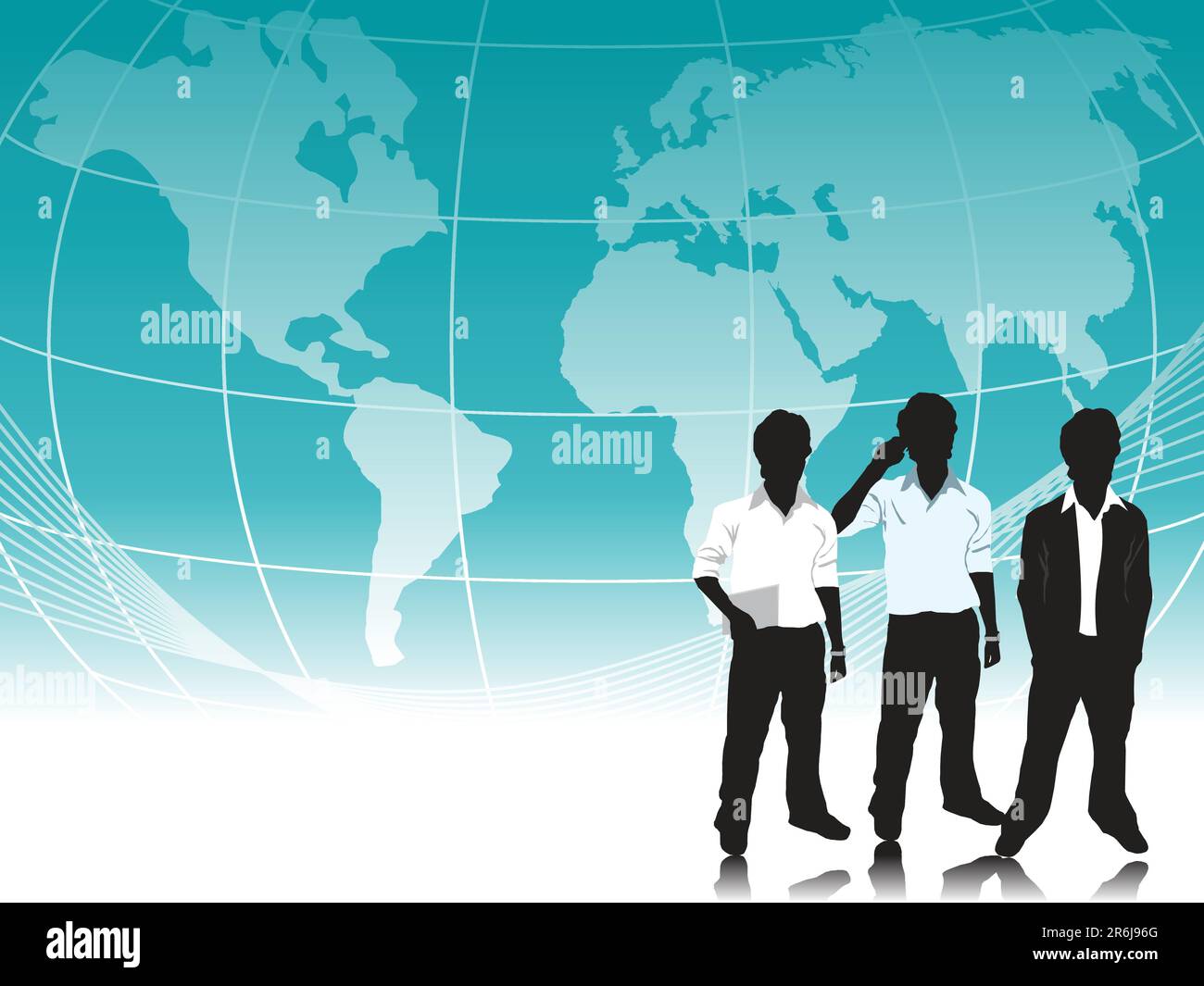 abstract blue based theme with world vector illustration Stock Vector ...