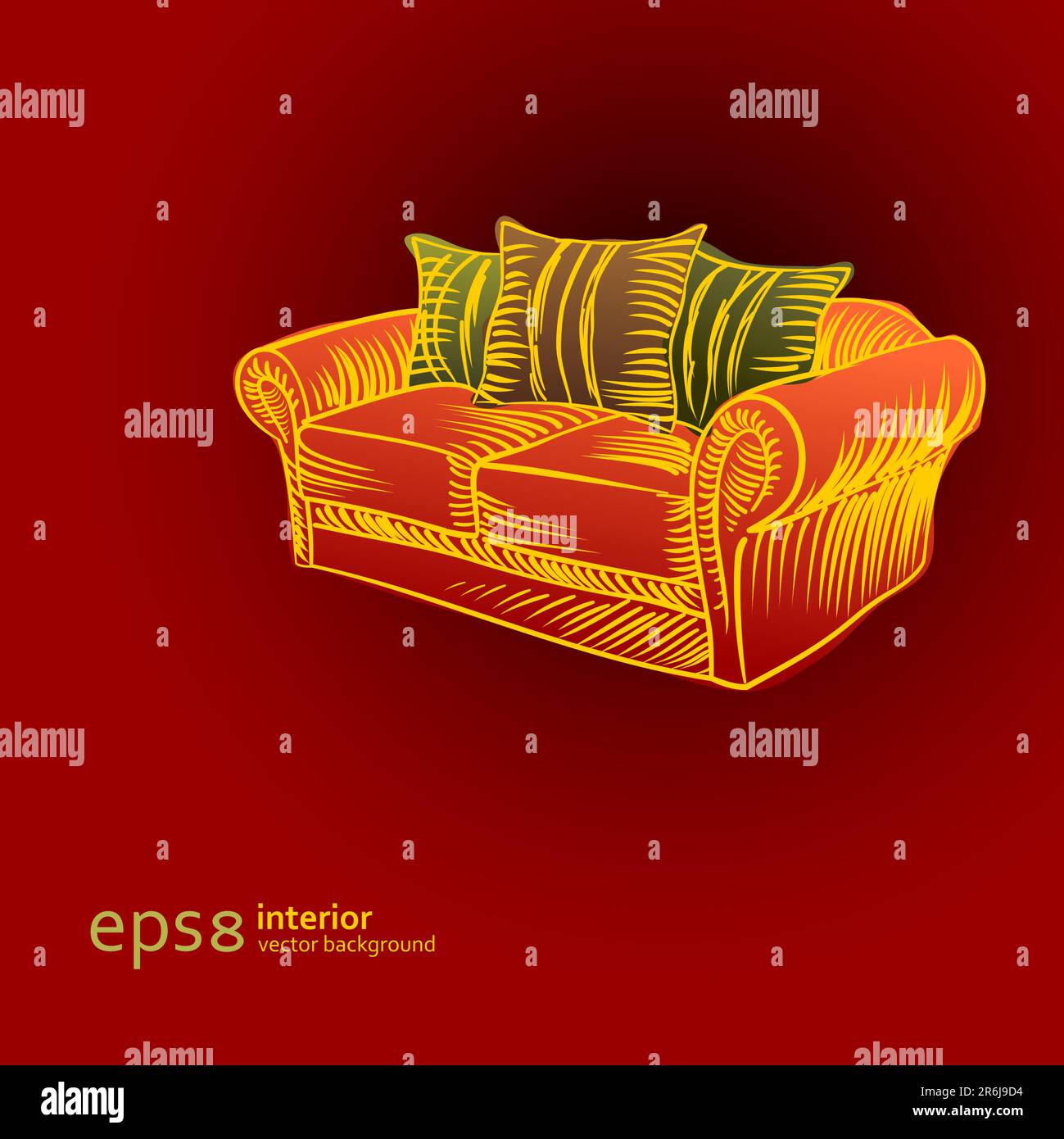 Stylish home office interior Stock Vector Images - Alamy