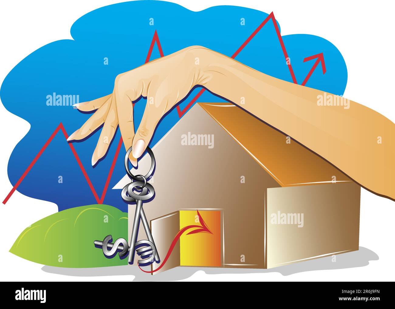 Hand holding dollar and euro shaped keys to new house,buying house ...