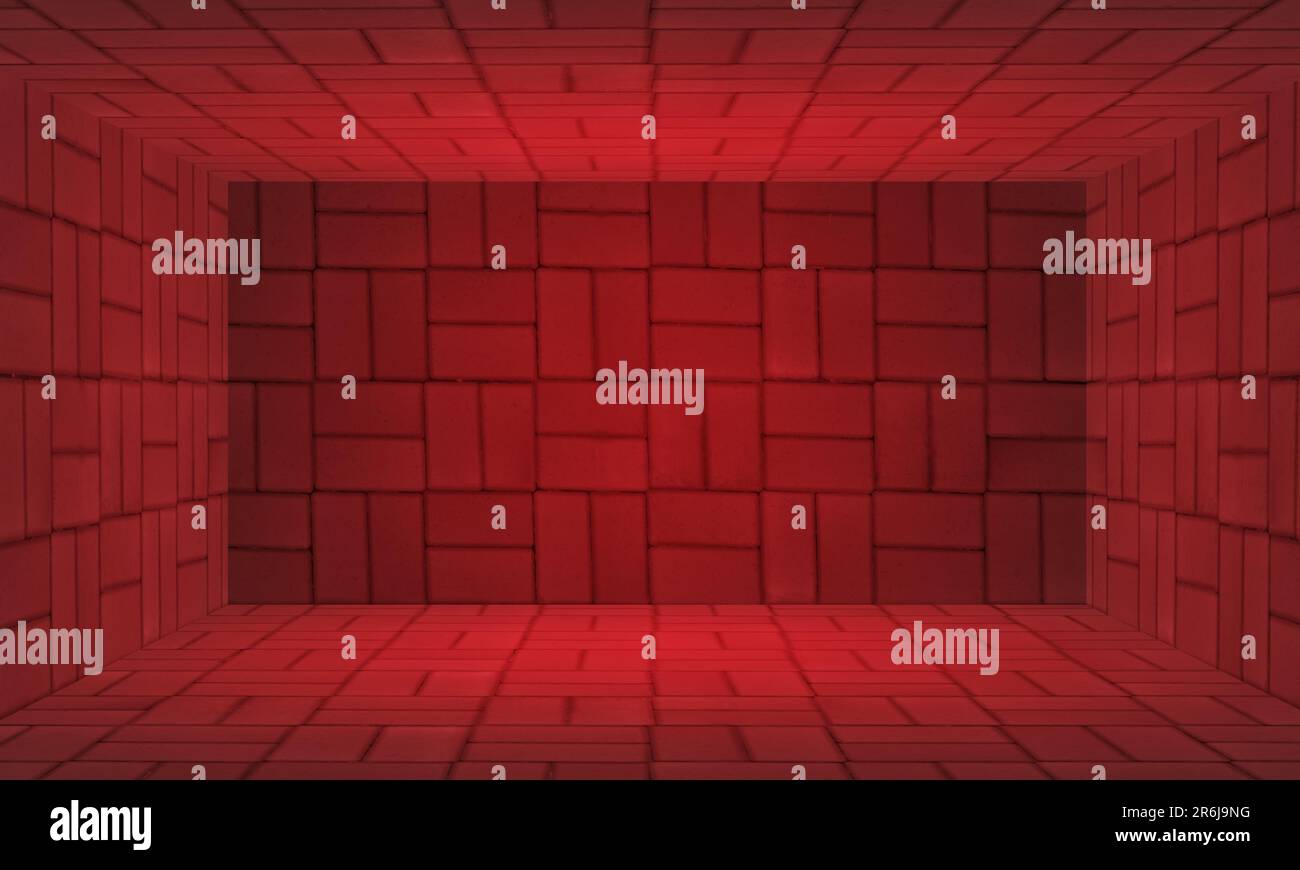 brick wall studio room texture background realistic 3d rendered Stock ...