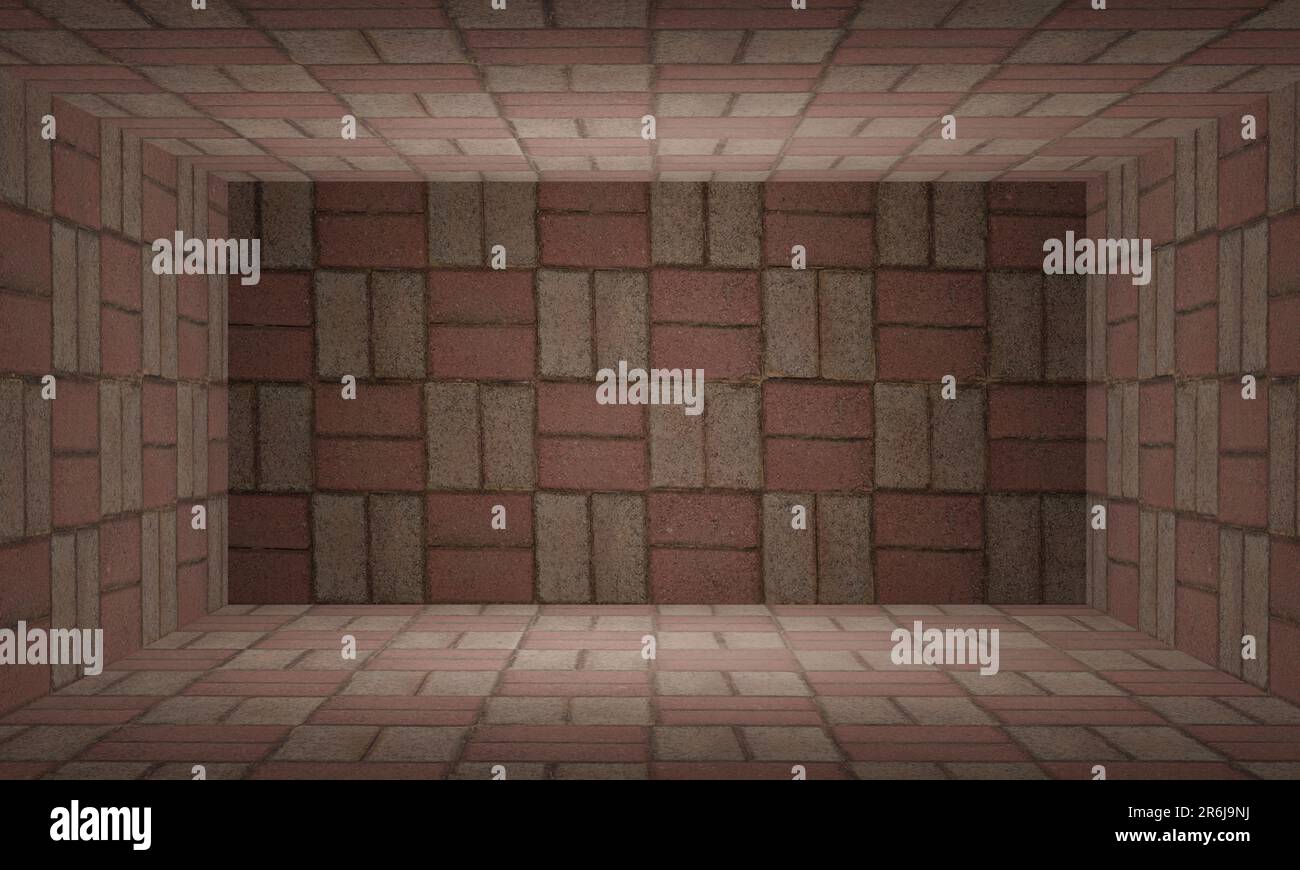 brick wall studio room texture background realistic 3d rendered Stock ...