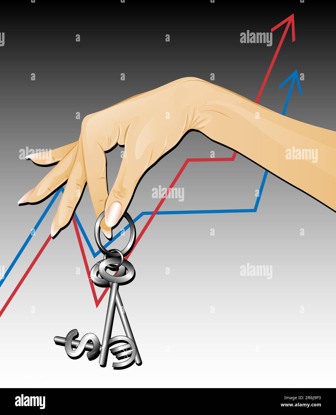 Hand holding keys Stock Vector Images - Alamy