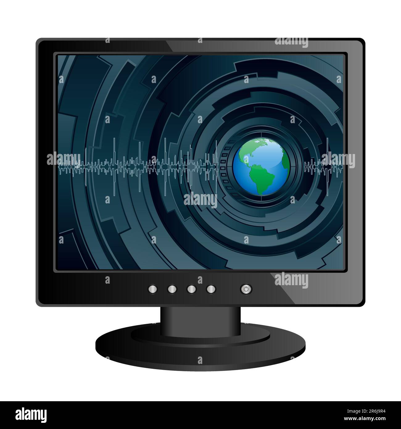 Isolated image of a LCD monitor. Vector illustration Stock Vector Image ...