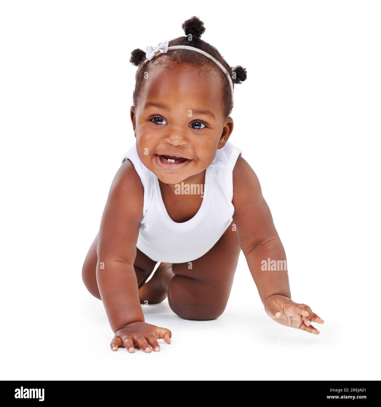 White And Black Baby Crawling