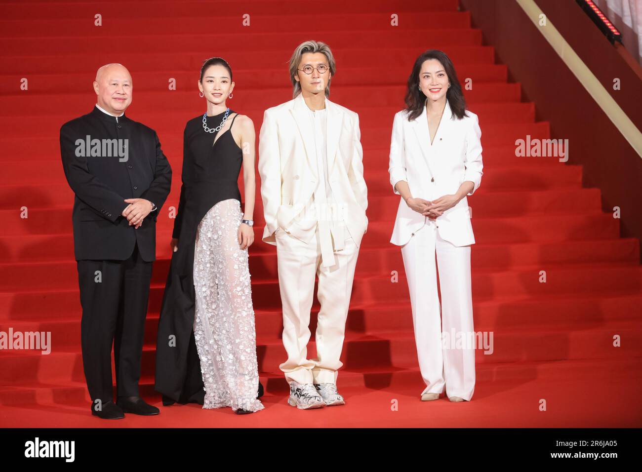 Shanghai. 9th June, 2023. Cast members of the film "Customs Frontline ...