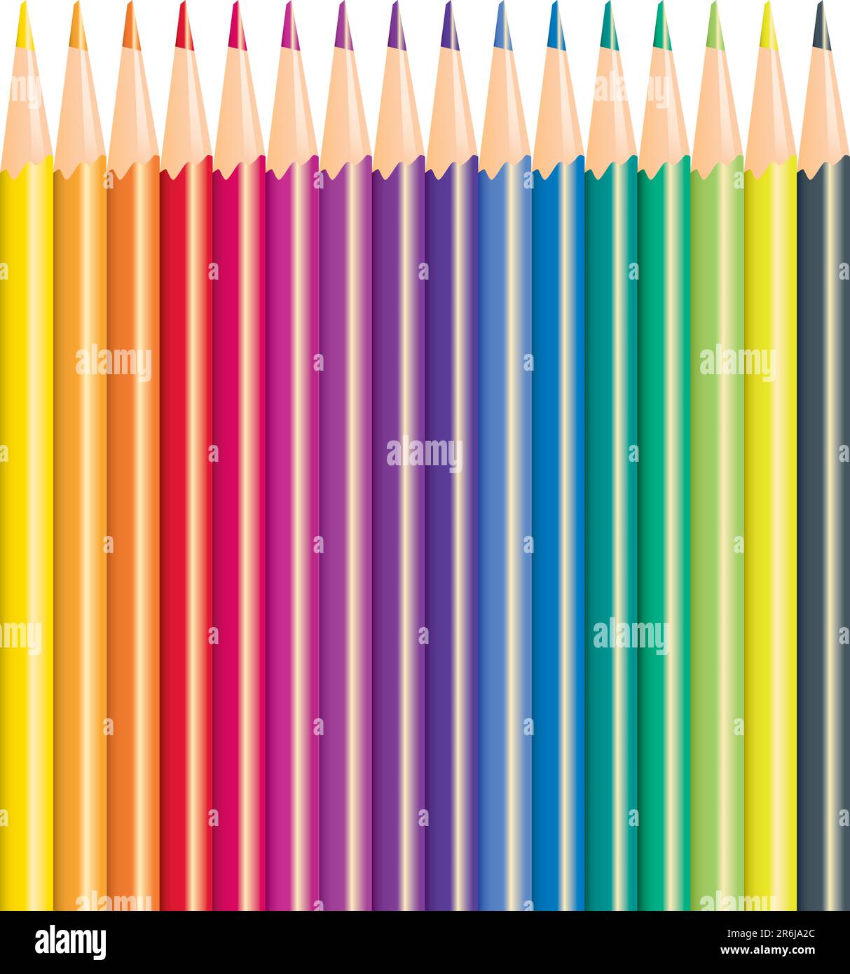 pencils of different color for drawing, vector illustration Stock ...