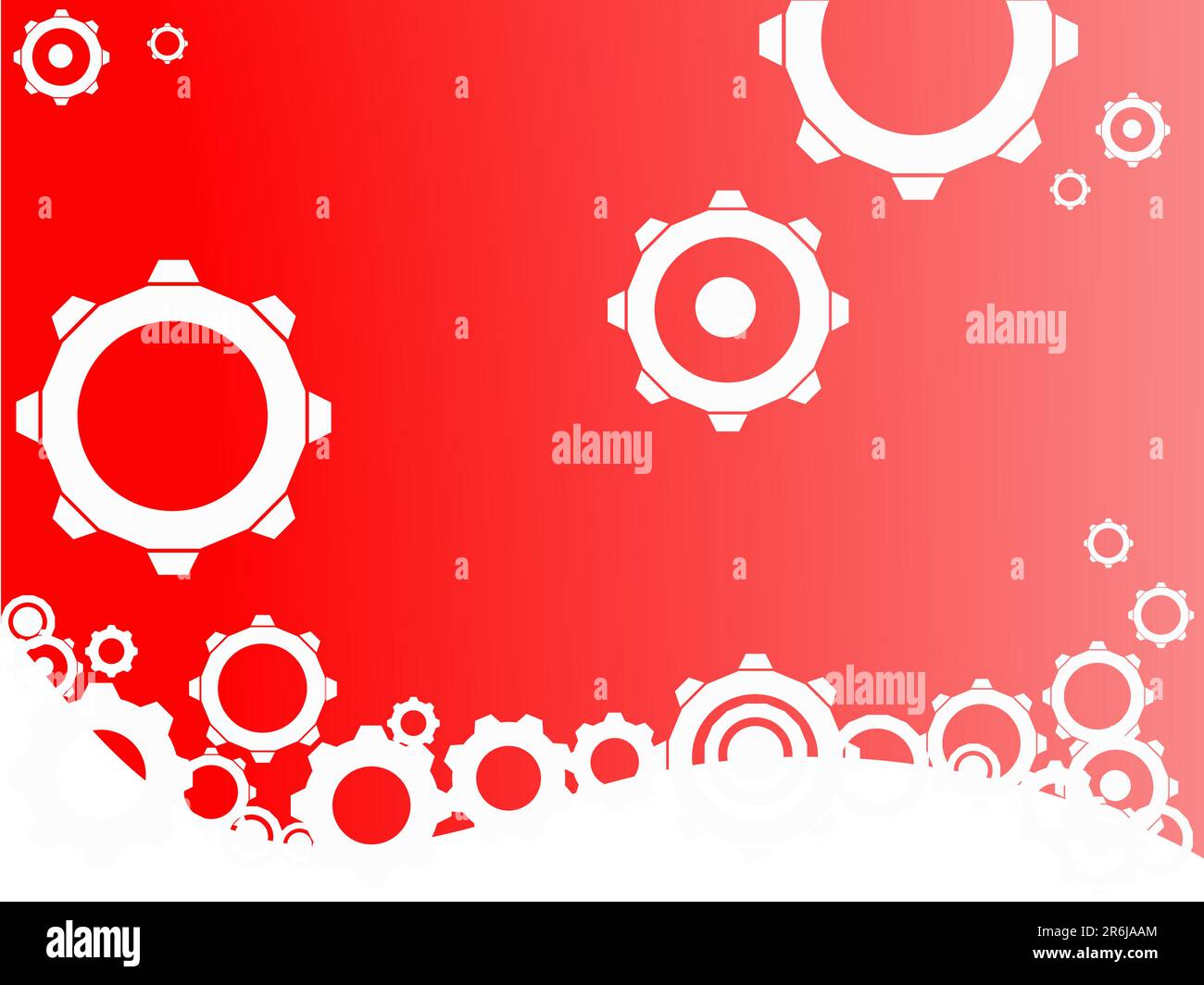 Wheels of industry - White cogs on a red fading background Stock Vector ...