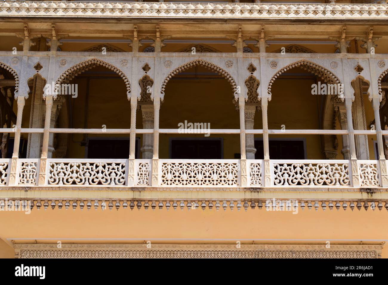 Close up of balconies of Mubarak Mahal inside the City Palace, Jaipur ...