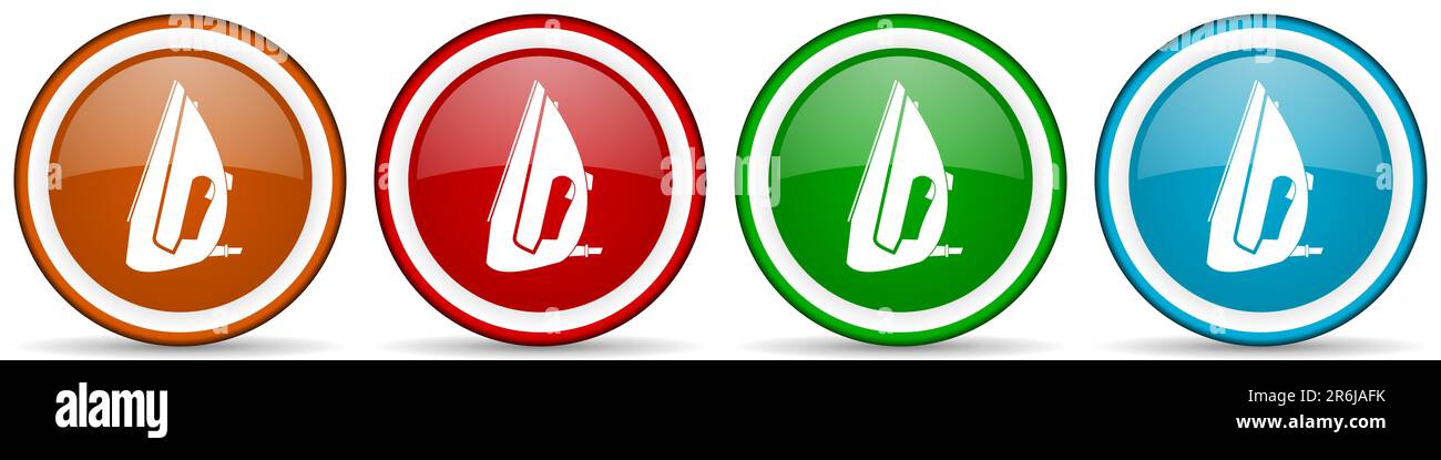 Iron glossy icons, set of modern design buttons for web, internet and ...