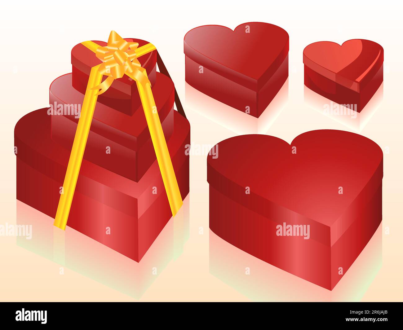 Gift box in form heart Stock Vector Images - Alamy