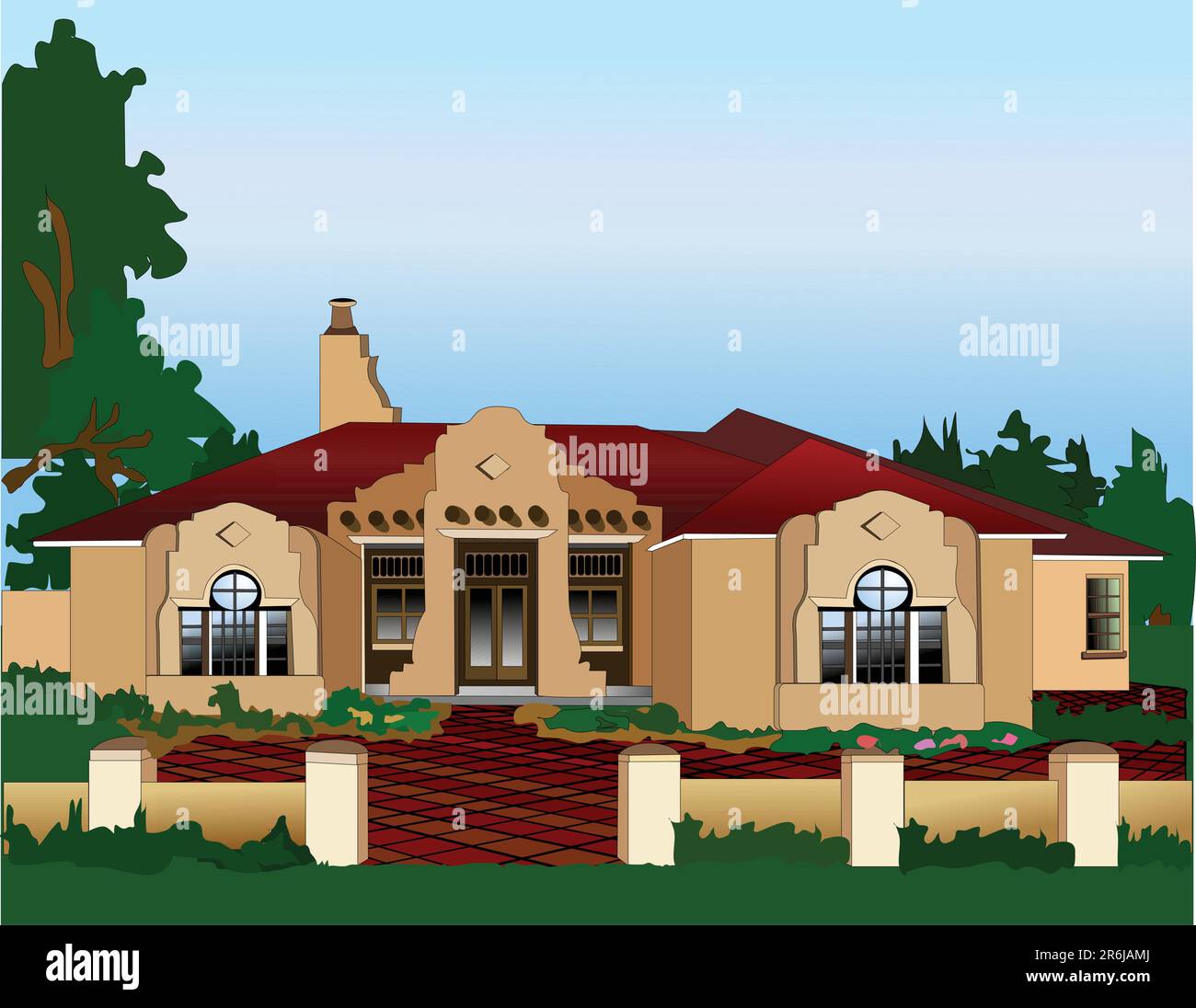 Courtyard detail Stock Vector Images - Alamy