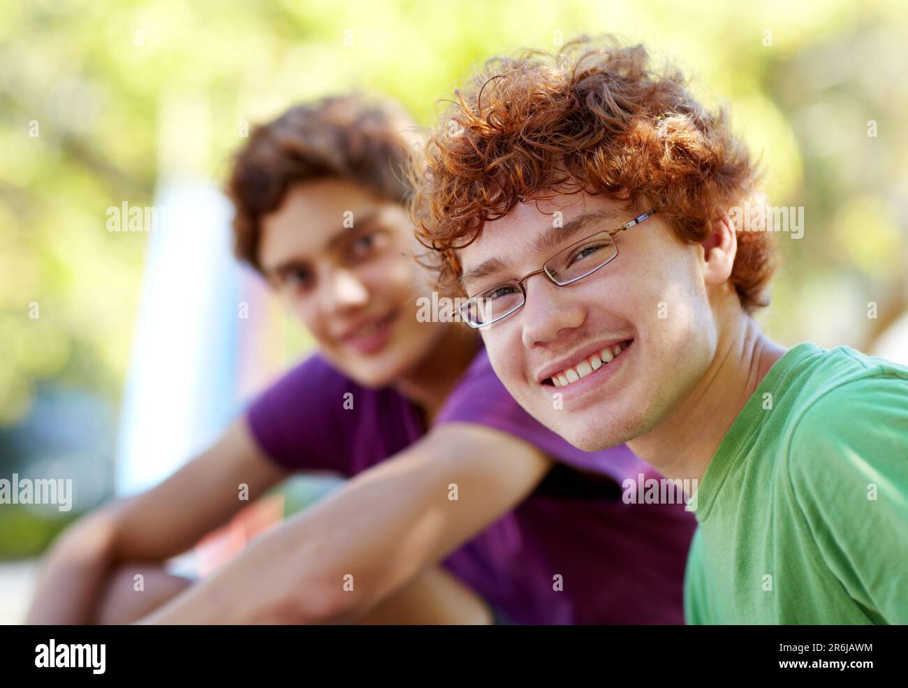 Portrait, children and friends in a park together during summer for ...