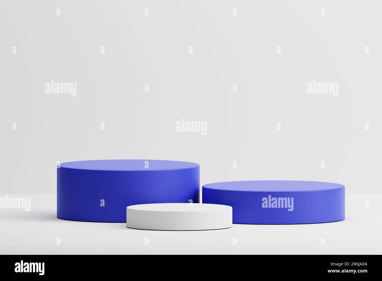 3d rendering minimal white and blue product display showcase podium on ...