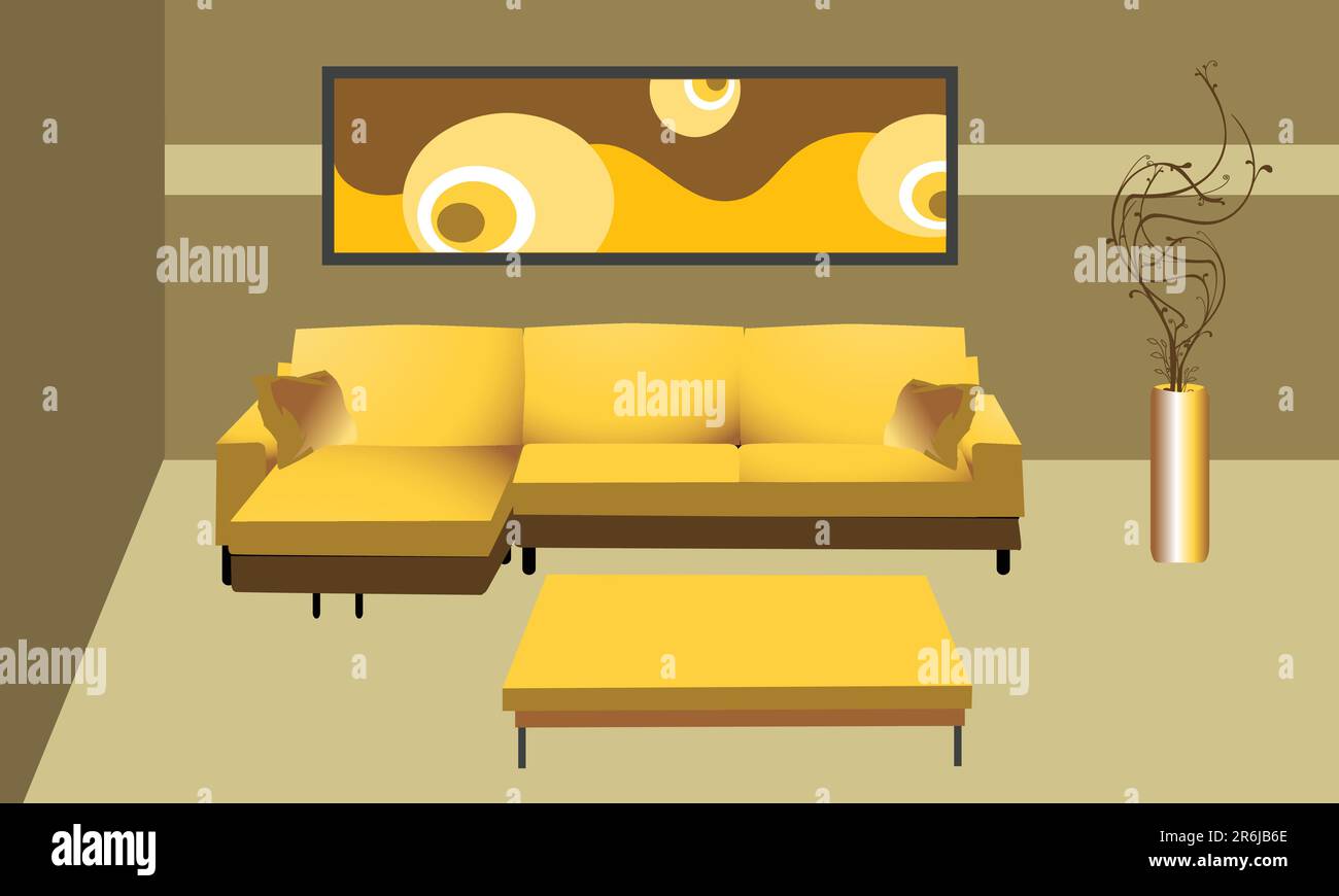 Living room modern style Stock Vector Images - Alamy